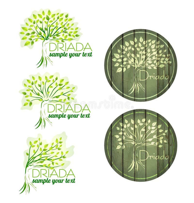 Dryad Tree Logo Isolated. Mythology Tree Vector Illustration Stock ...