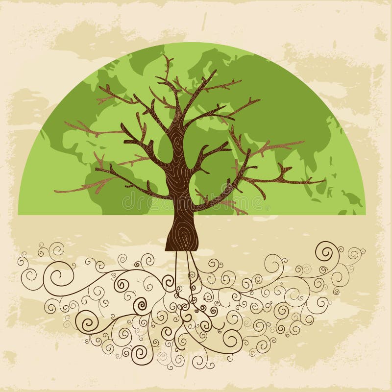 Tree world concept stock vector. Illustration of allegory - 32019508