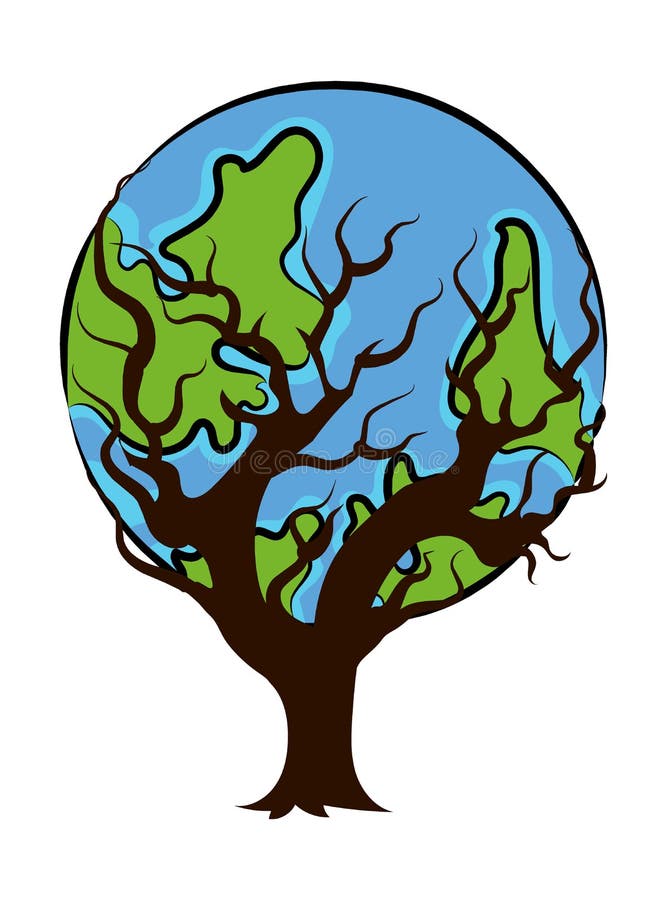 Tree World Globe Earth Concept Save the World Concept Stock Vector ...