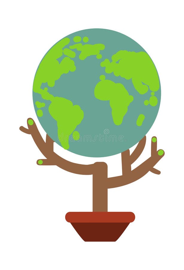 Tree World Globe Earth Concept Stock Illustration Stock Vector ...