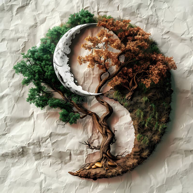 The Tree of the Yin and Yang Family Stock Image - Image of spiritual ...