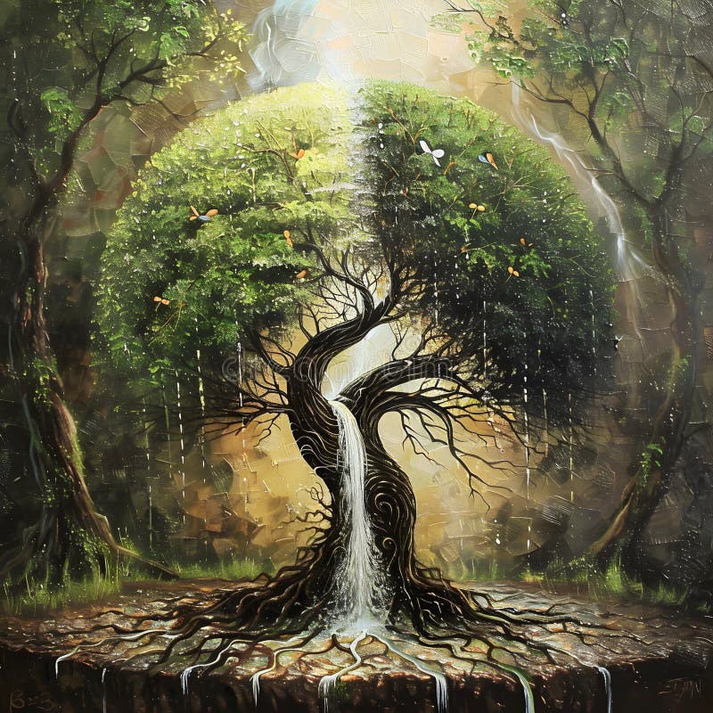 The Tree of the Yin and Yang Family Stock Photo - Image of light ...