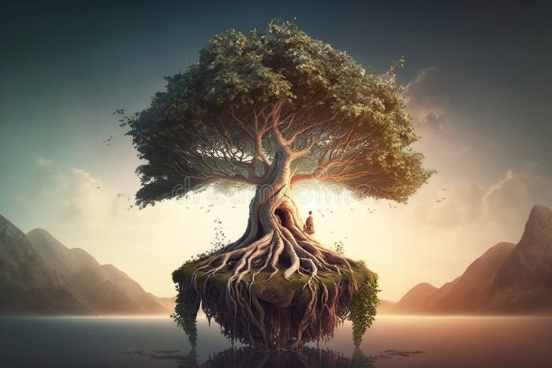 Tree for Yoga Meditation, Concept of Mindfulness and Meditation ...