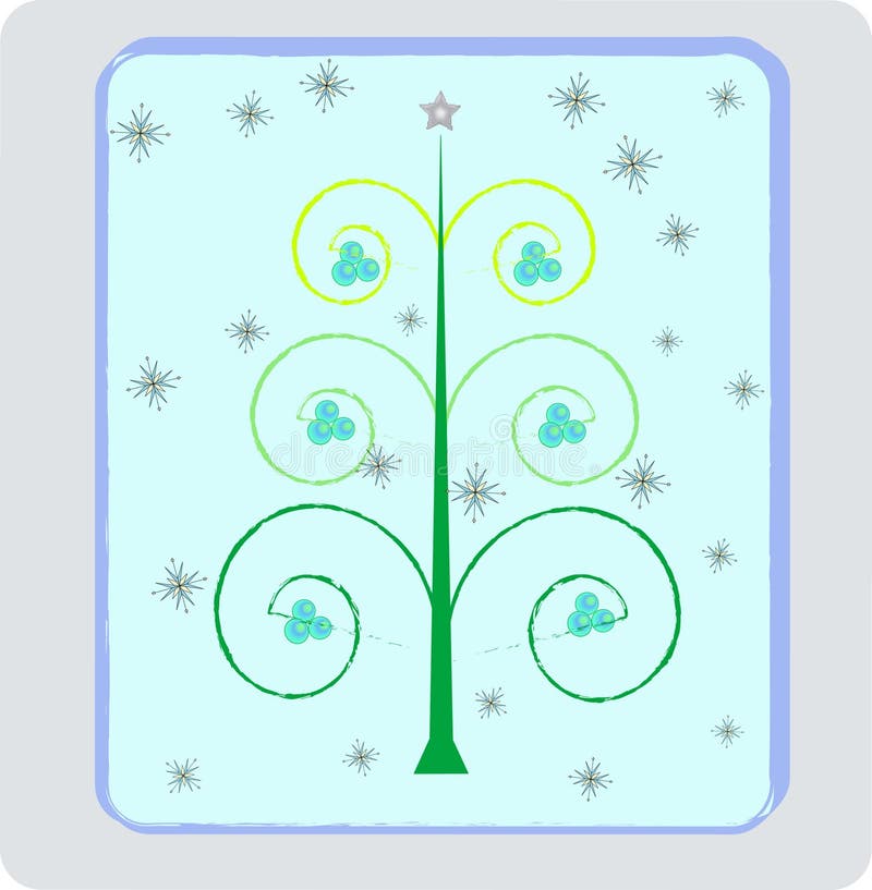 Tree4 de Novo-Anos ilustração do vetor. Ilustração de vetor - 7459157