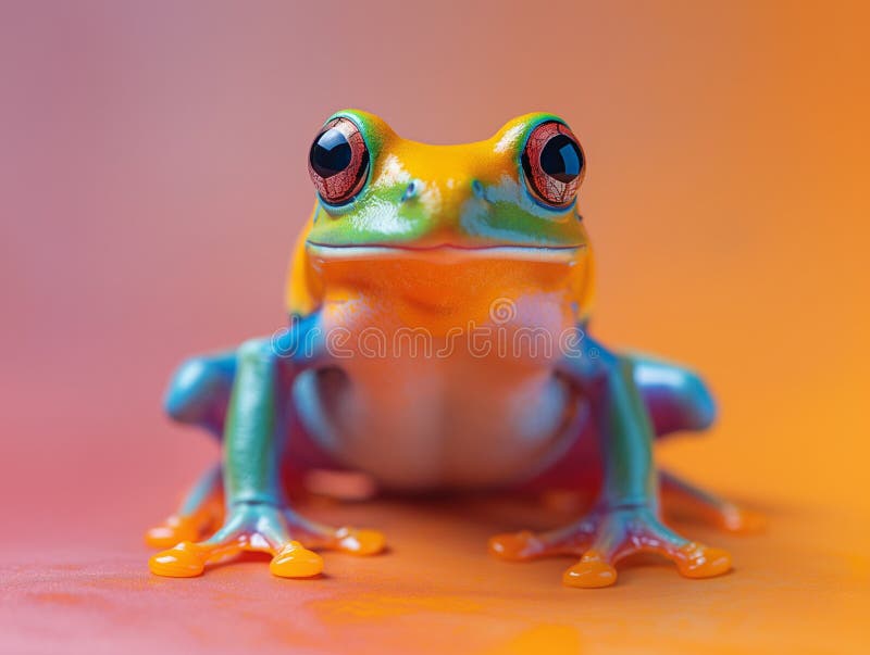 Treefrog Macro Isolated Exotic Frog, Bright Vivid Colors, Closeup ...