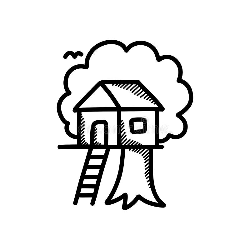 Treehouse Line Art Stock Illustrations – 34 Treehouse Line Art Stock ...