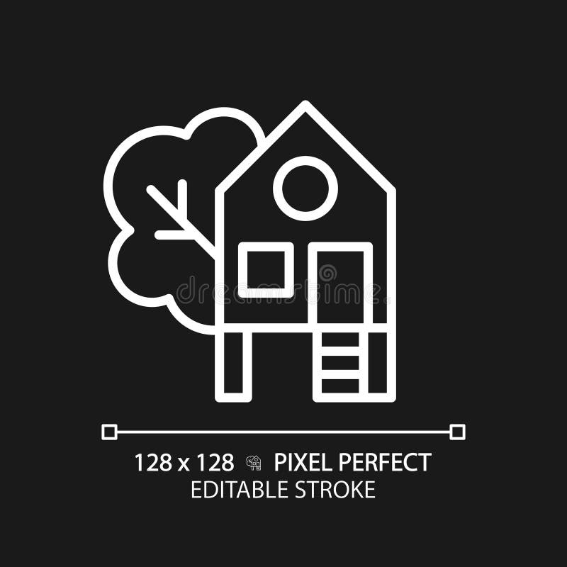 Treehouse Pixel Perfect White Linear Icon for Dark Theme Stock Vector ... Treehouse Pixel Perfect White Linear Icon for Dark Theme Stock Vector ...