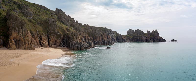 Treen beach, Cornwall stock image. Image of cornish, outcrop - 62197831