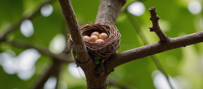 Treenested Birds Nest Symbolizes Life Cycle and Natural Nurturing Stock ... Treenested Birds Nest Symbolizes Life Cycle and Natural Nurturing Stock ...