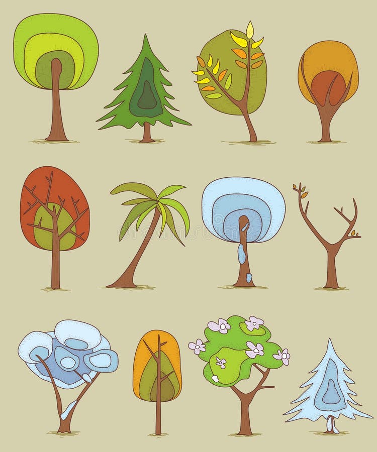 Various trees collection 1 stock vector. Illustration of natural - 7741258