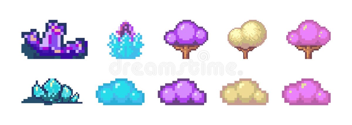 Pixel Art Forest Icon Set Stock Illustrations 329 Pixel Art Forest Icon Set Stock