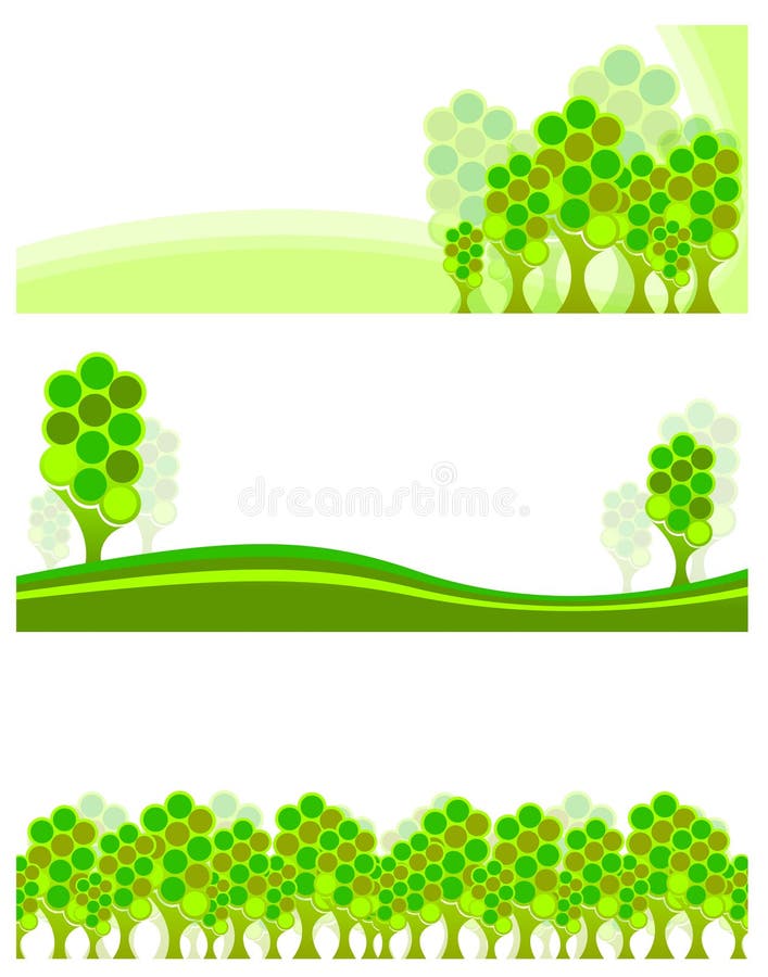 Trees banner stock vector. Illustration of decoration - 18035634