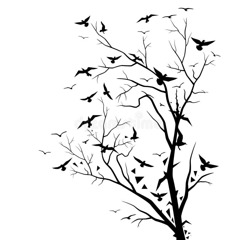 Trees and Birds stock illustration. Illustration of item - 68638218