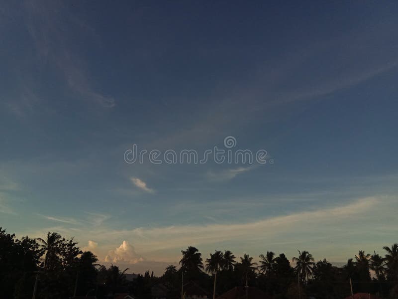 Trees and Blue Sky with Hidden Cloud Stock Photo - Image of afterglow ...