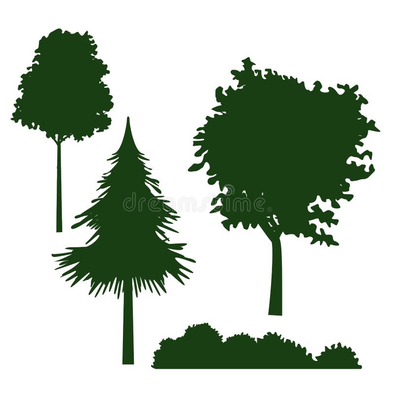 Trees and bushes stock vector. Illustration of trees - 113443936