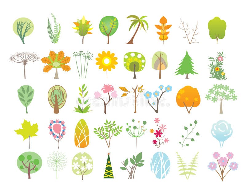 Trees illustration stock vector. Illustration of beautiful - 13513480