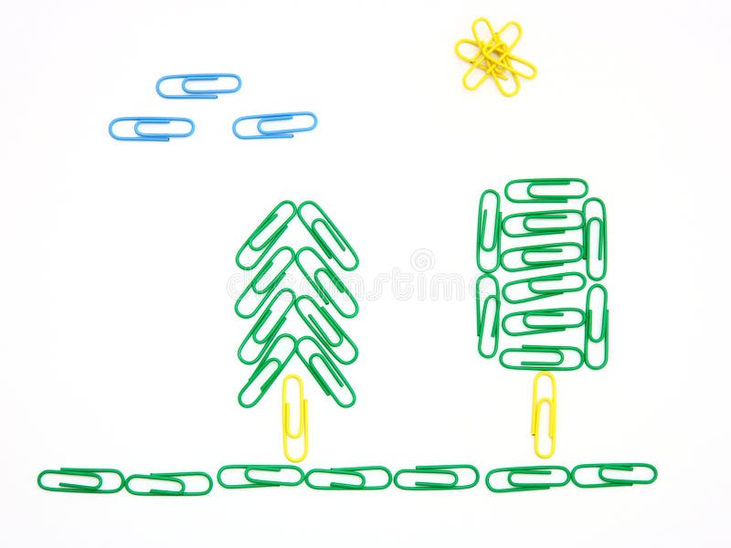 Trees from Color Paper Clips Stock Photo - Image of paper, metal: 17066756