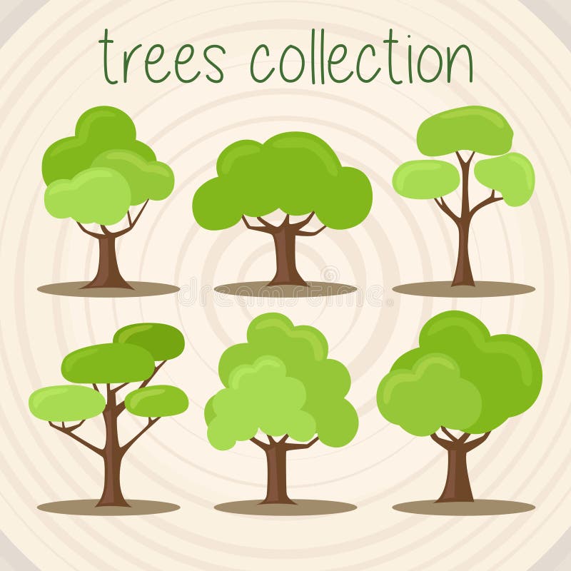 Trees Color Vector Selection Stock Vector - Illustration of organic ...