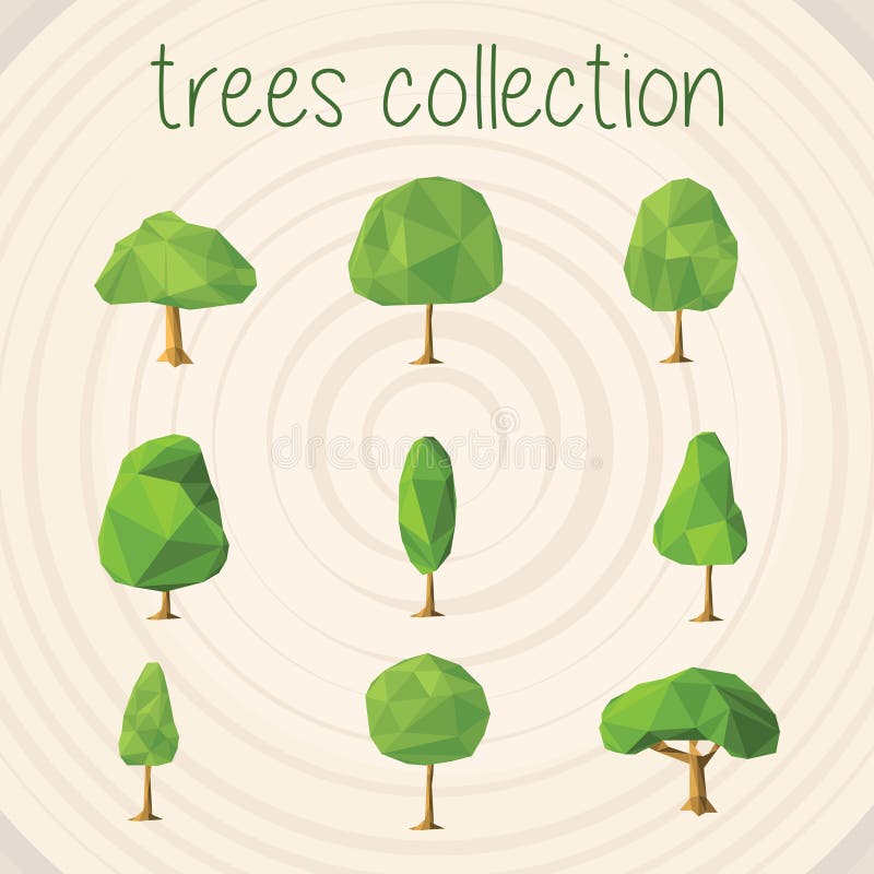 Trees Color Vector Selection Stock Vector - Illustration of nature ...
