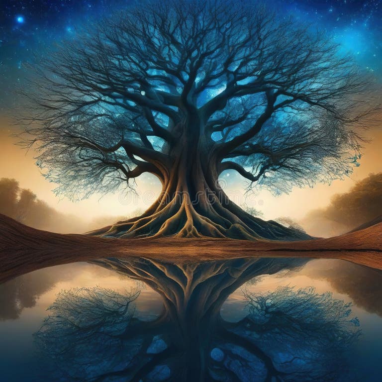 Trees with connected stock illustration. Illustration of graphic ...