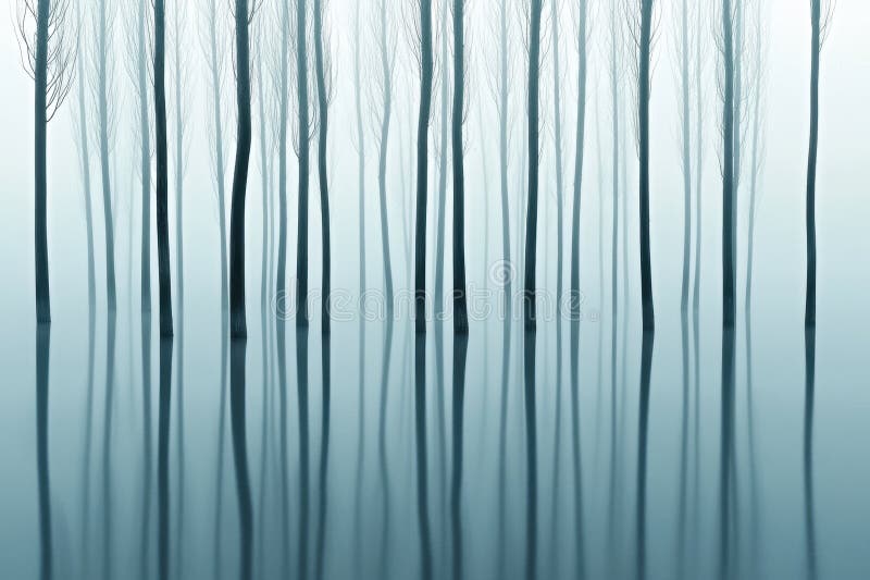 Trees Create a Beautiful Reflection in the Calm Lake Water. Stock Photo ...