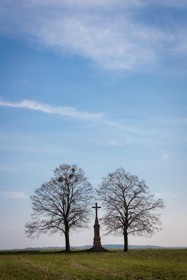 Trees and cross stock image. Image of crucifix, lime - 35245801
