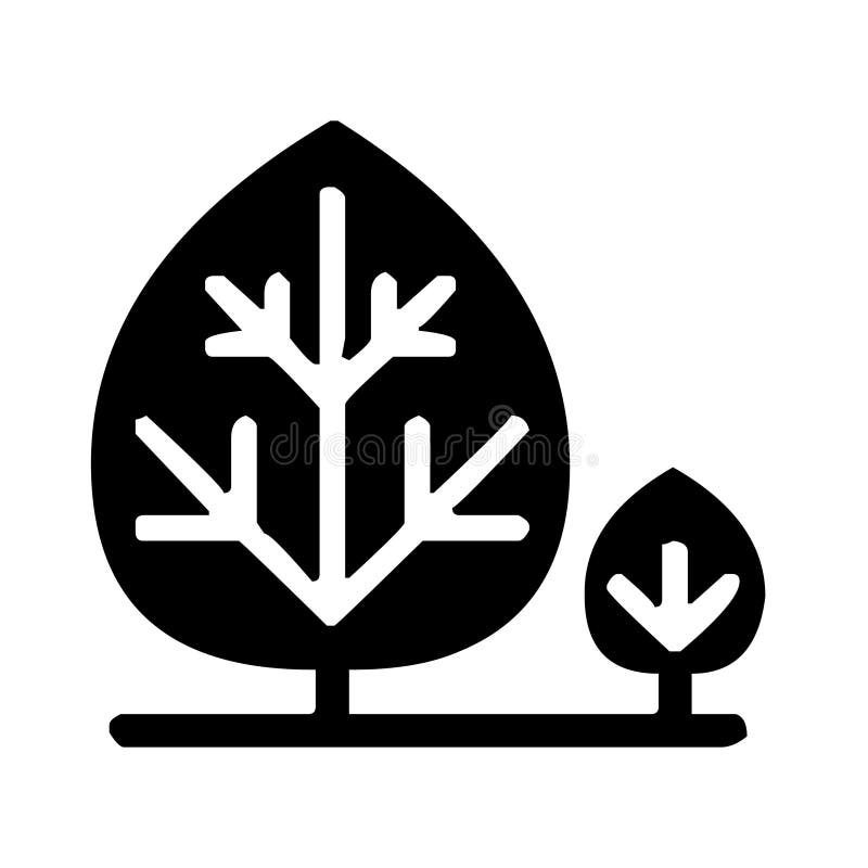 Trees with Crown, Nature, Graphic, Vector, Illustration in Black and ...