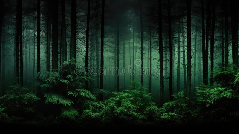 Trees dark green gradient stock illustration. Illustration of gradient ...