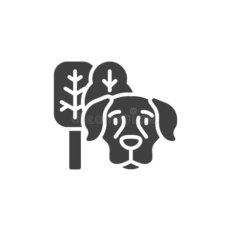 Trees and dog vector icon stock vector. Illustration of logo - 295658480