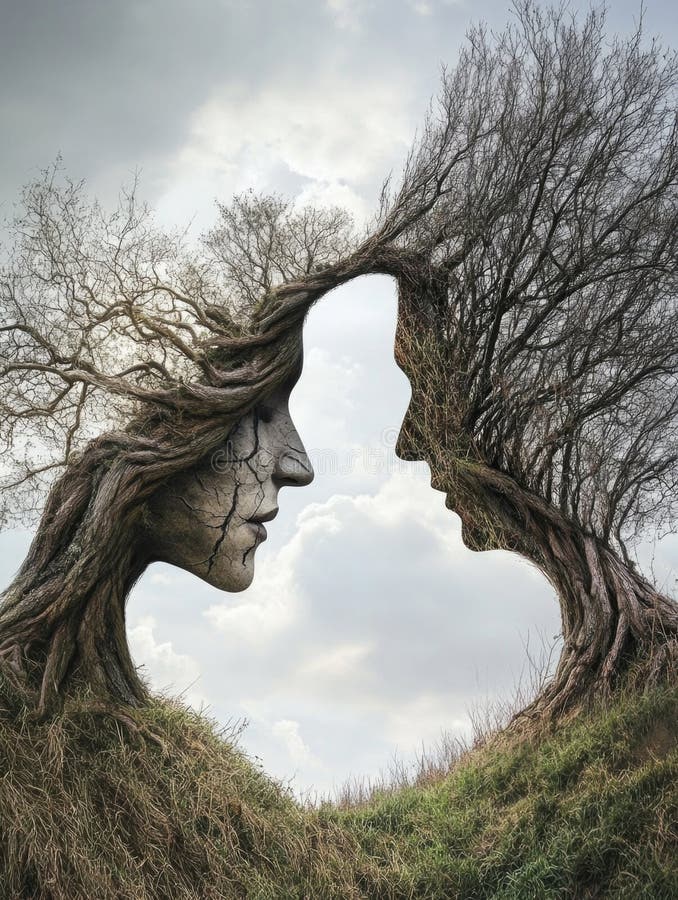 Trees with Face-like Shapes, Great for Abstract or Whimsical Designs ...