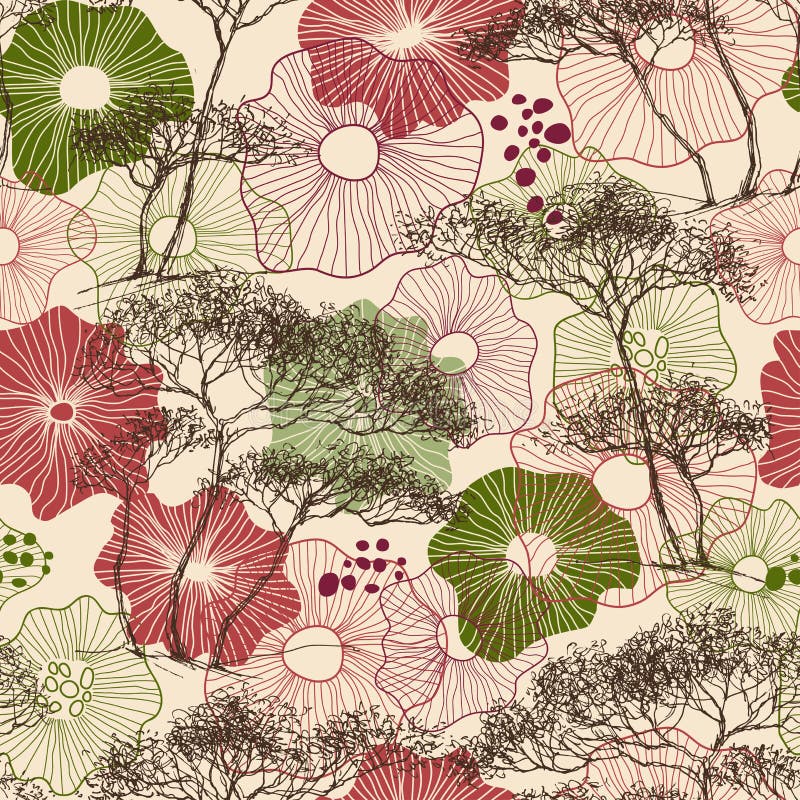 Nature seamless pattern stock vector. Illustration of garden - 19247587