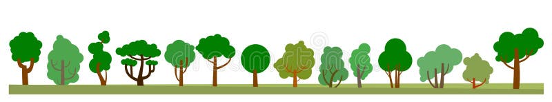 Trees, Forest. Vector. Background Horizontal Picture. Scenery. Symbolic ...