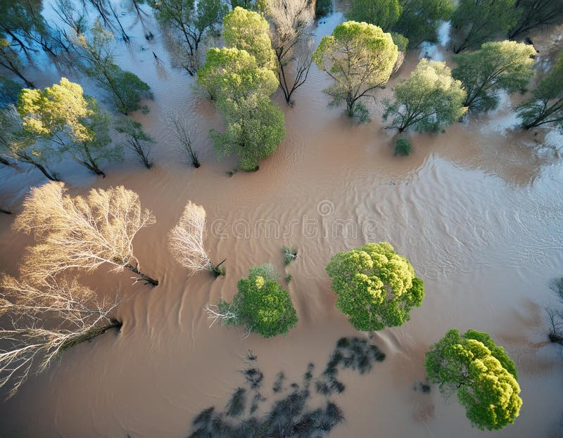 Trees, Forest and Water with Flood in Natural Disaster for Global ...