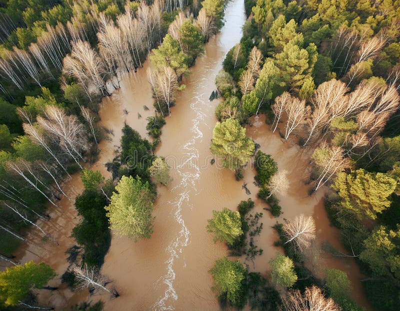 Trees, Forest and Water with Flood in Natural Disaster for Global ...