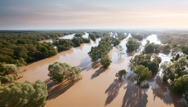 Trees, Forest and Water with Flood in Natural Disaster for Global ...