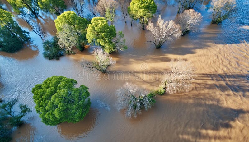 Trees, Forest and Water with Flood in Natural Disaster for Global ...