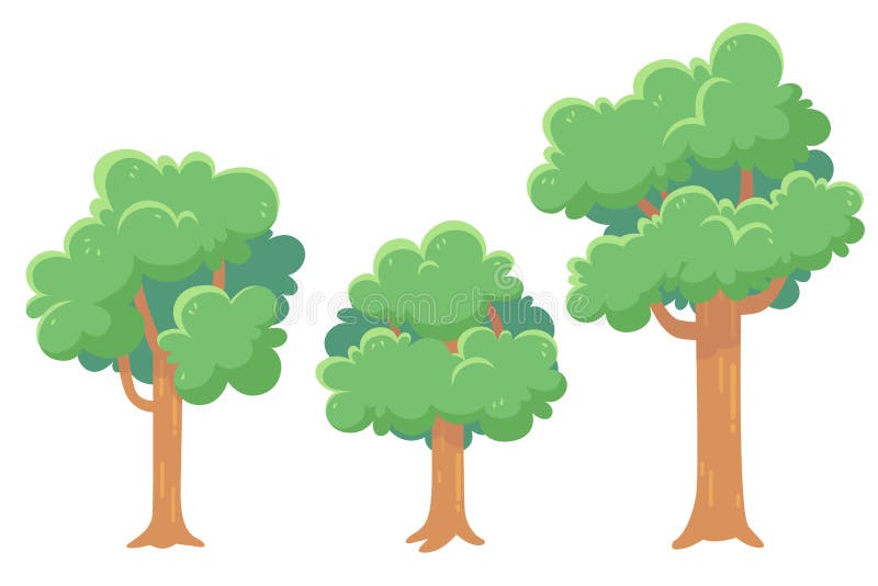 Trees for Games and Animations. Stock Illustration - Illustration of ...
