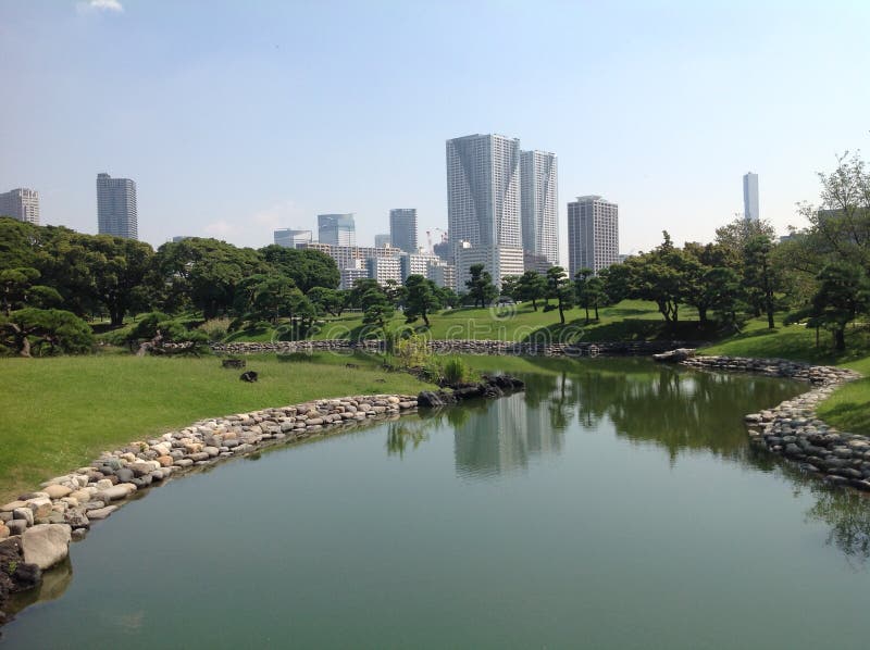 Trees in a Green Park in Tokyo Editorial Stock Image - Image of skyline ...