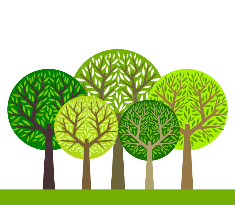 Trees group stock illustration. Illustration of harmony - 31683325