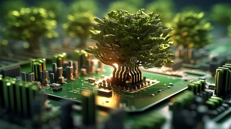 Trees are Growing on Circuit Board Technology Innovations Stock ...