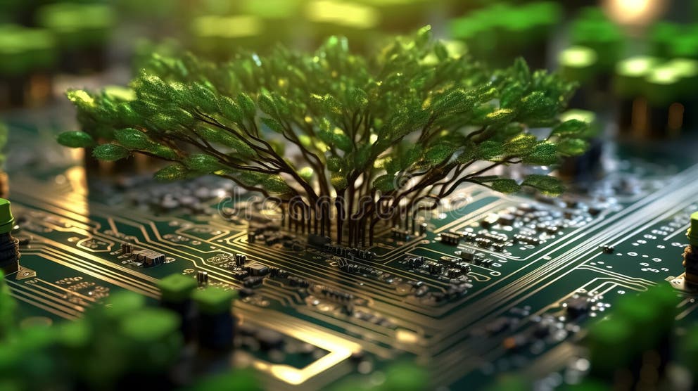 Trees are Growing on Circuit Board Technology Innovations Stock ...