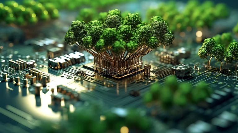 Trees are Growing on Circuit Board Technology Innovations Stock ...