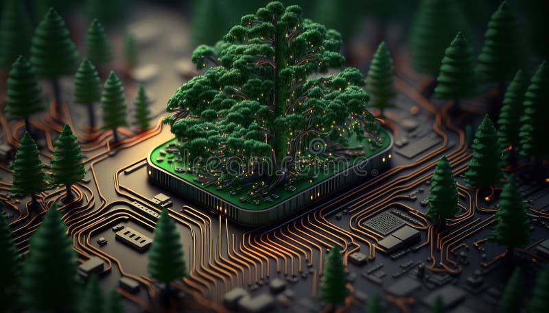 Earth Growing in the Woods with Plants and Flowers, Earth Day Concept ...