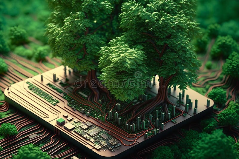 Earth Growing in the Woods with Plants and Flowers, Earth Day Concept ...