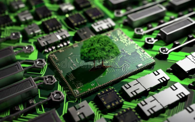 Trees Growing on Computer Circuit Boards / Green it / Green Computing ...