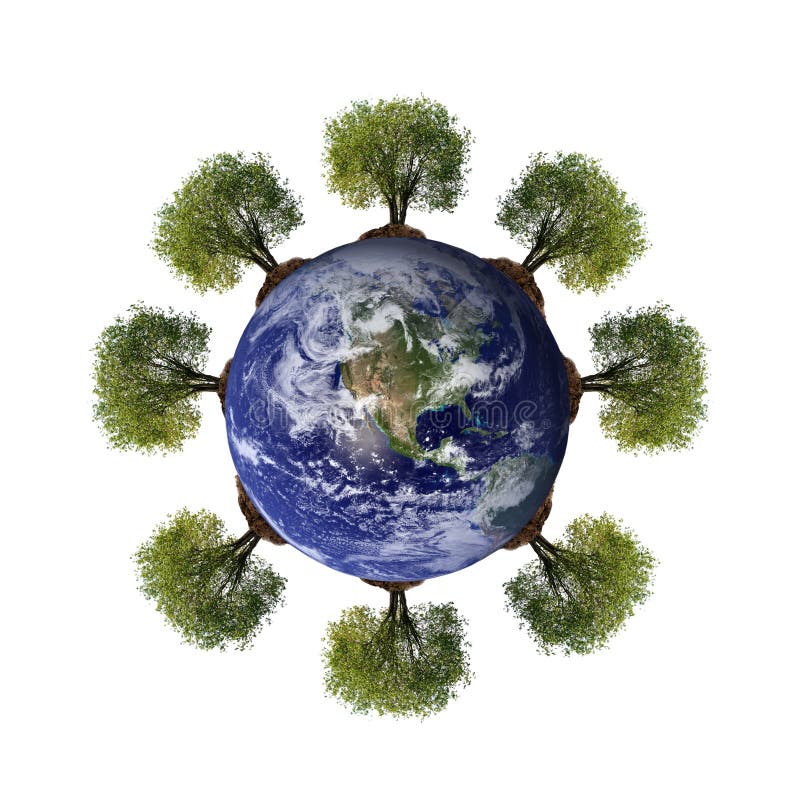 Trees Growing from the Earth Stock Illustration - Illustration of ...