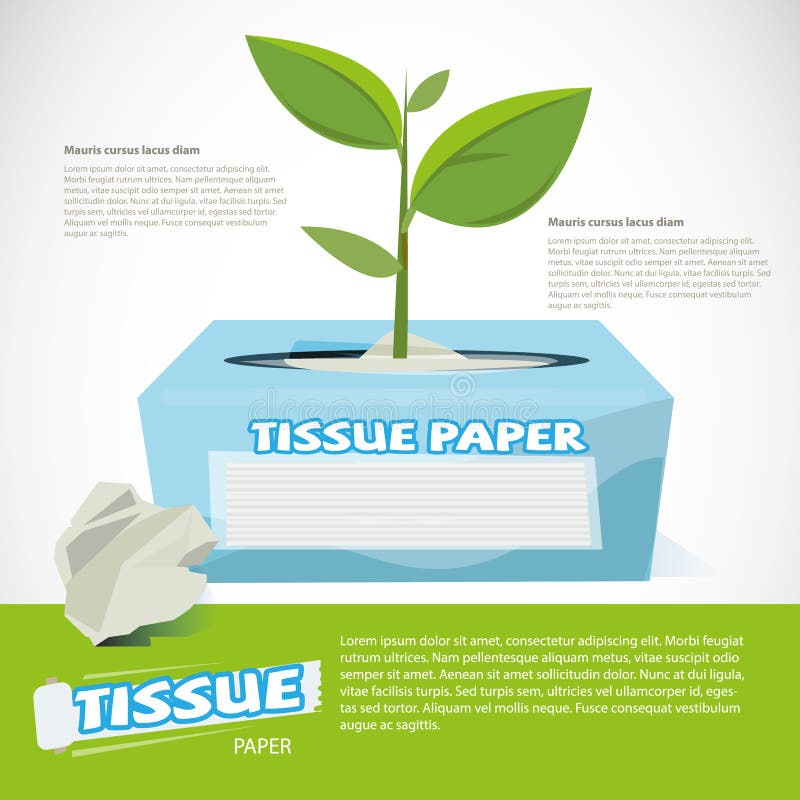 Trees Growing on Tissue Paper Box. Eco Paper - Stock Illustration ...