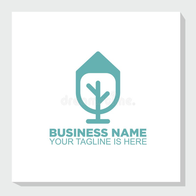 Trees and Houses Logo Design Concept, Nature Element Logo Design Vector ...