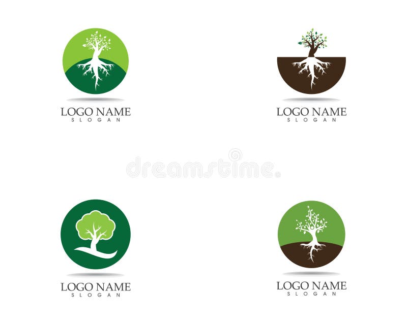 Trees Icon Logo Vector Illustration Stock Vector - Illustration of ...