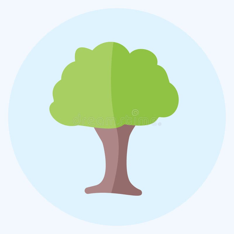 Trees Icon in Trendy Flat Style Isolated on Soft Blue Background Stock ...